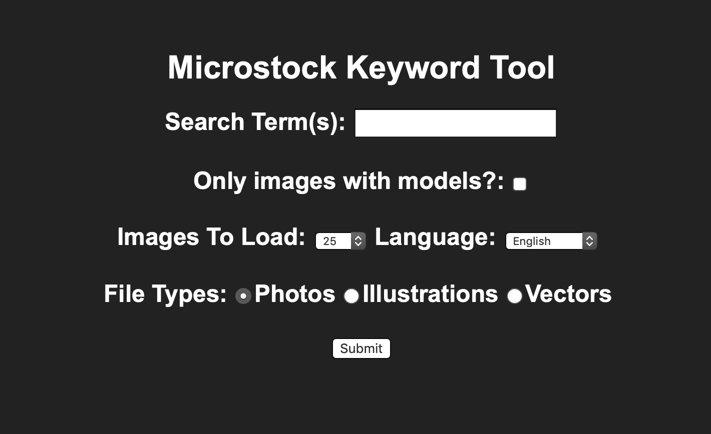 Microstock Keyword Tool - RW Jemmett Photography Help